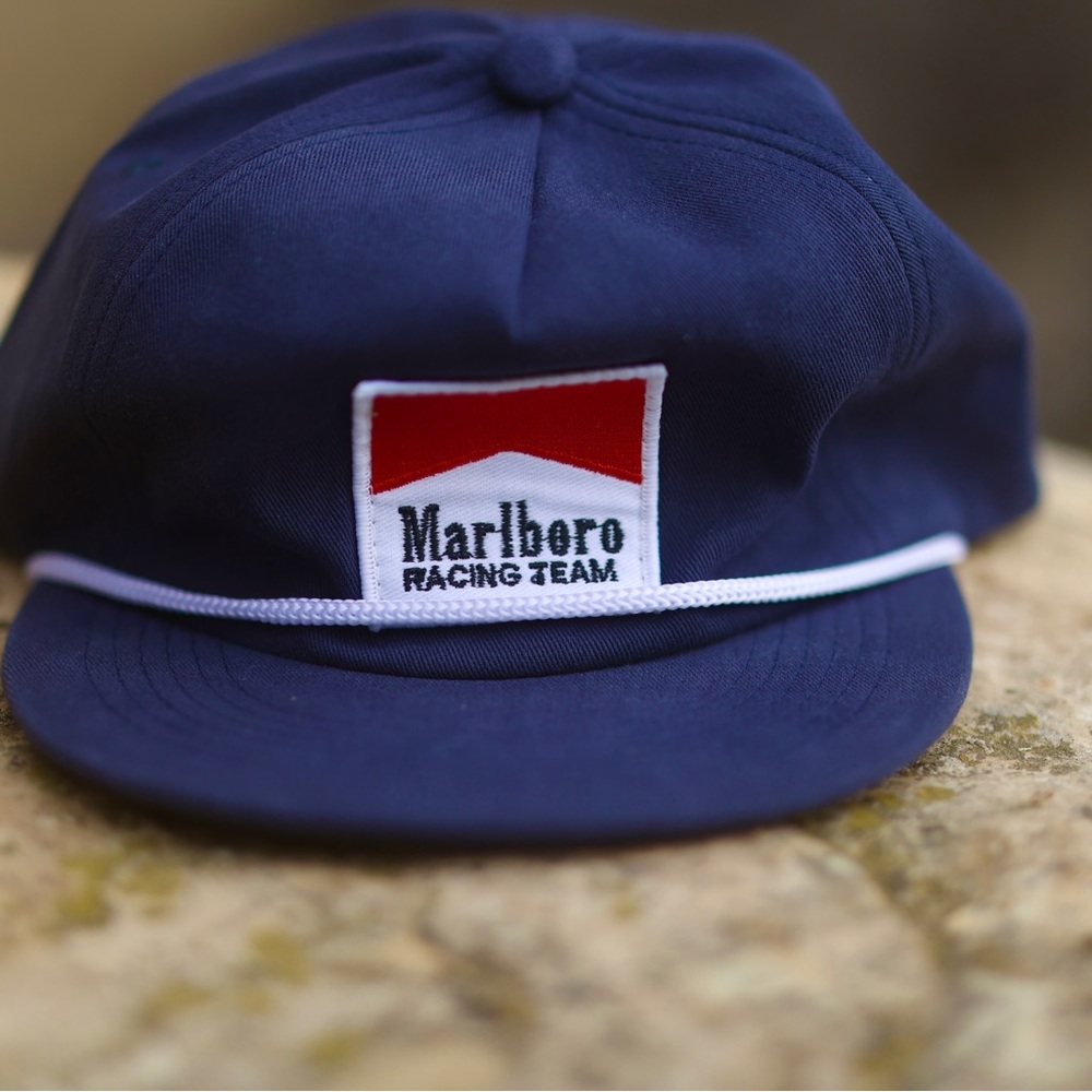 Marlboro Blue Racing Rope Snapback Cap Hat Nee Vintag… - Gem